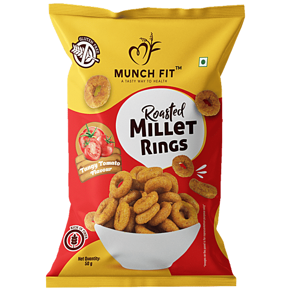 Buy Munch Fit Roasted Millet Rings - Tangy Tomato Flavour, Rich In ...