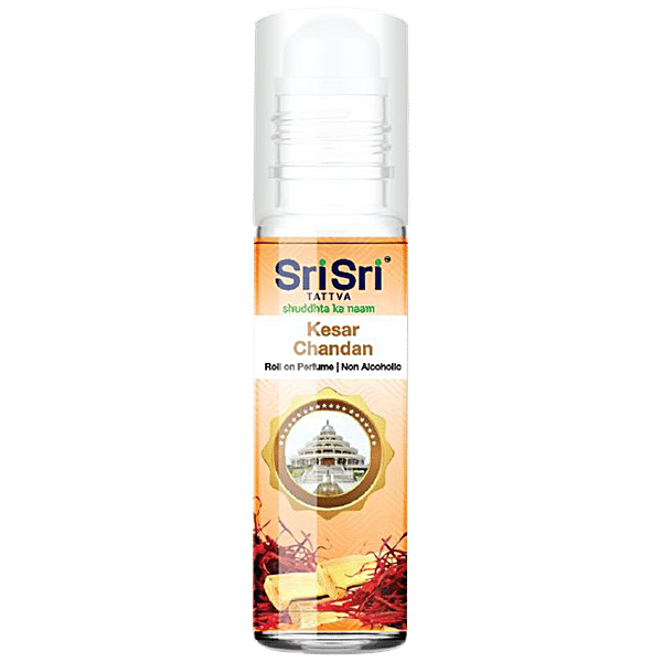Buy Sri Sri Tattva Kesar Chandan Roll-On Perfume - Non-Alcoholic, Long ...