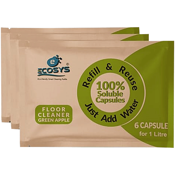Buy Ecosys Disinfectant Floor Cleaner Soluble Capsules - Green Apple ...