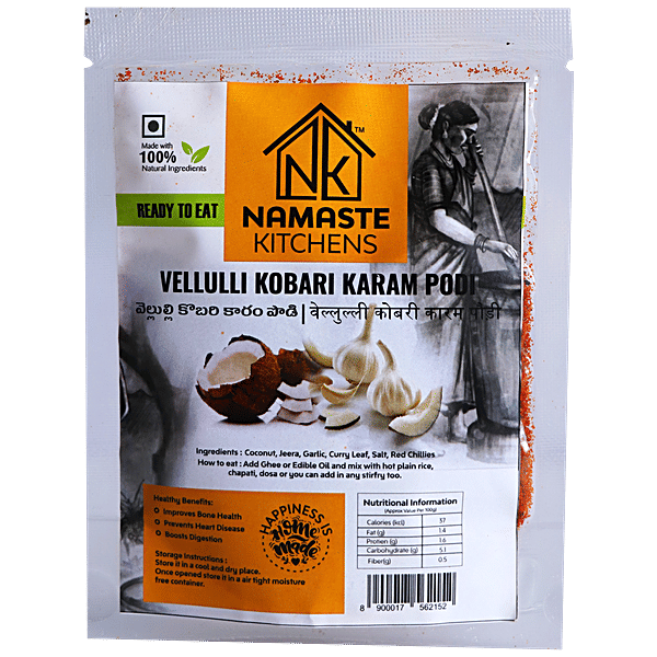 Buy Namaste Kitchens Vellulli Kobari Karam Podi - Ready To Eat, Boosts ...