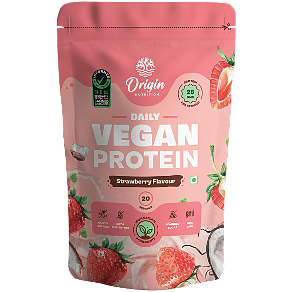 Buy Origin Nutrition Vegan Protein Powder - Strawberry Flavour Online ...