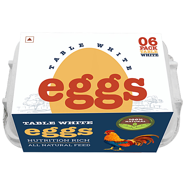 Buy HenFruit Table White Eggs - 100% Natural, Nutrition-Rich, High In ...
