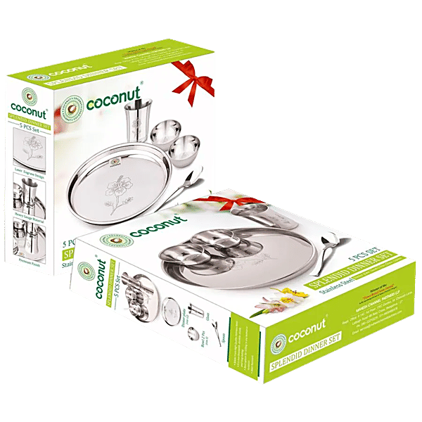 Buy Coconut Stainless Steel Dinner Set/Dinnerware - Laser Engrave ...