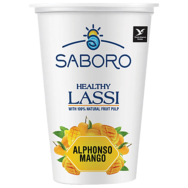 Buy SABORO Healthy Lassi With 100% Natural Fruit Pulp - Alphonso Mango ...