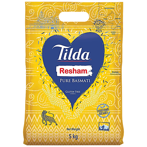Buy Tilda Resham Pure Basmati Rice - Gluten Free, Long Slender Grain ...