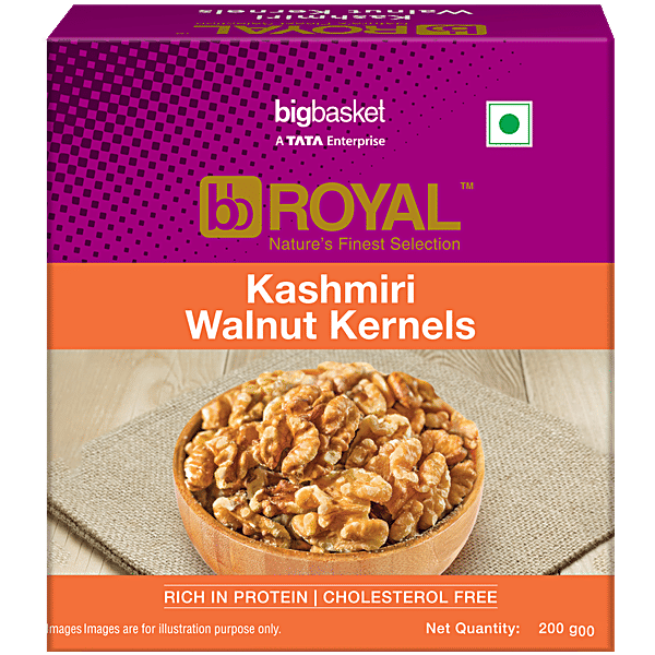 Buy bb Royal Kashmiri Walnuts Premium Kernel - Whole, Rich In Fibre ...