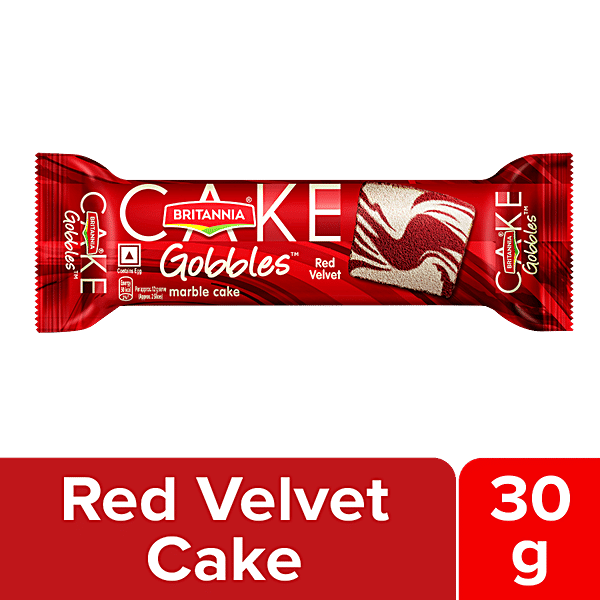 Buy Britannia Gobbles Marble Cake - Red Velvet, Soft & Spongy Online at ...