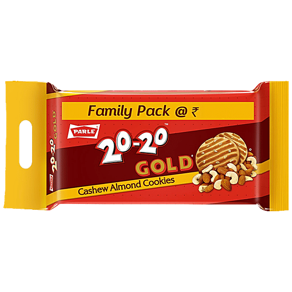 Buy Parle 20-20 Gold Cashew Almond Cookies - Crunchy Online at Best ...
