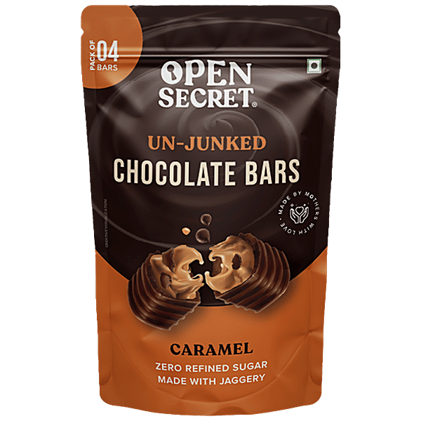 Buy Open Secret Caramel Chocolate Bars - Unjunked, Made With Jaggery ...