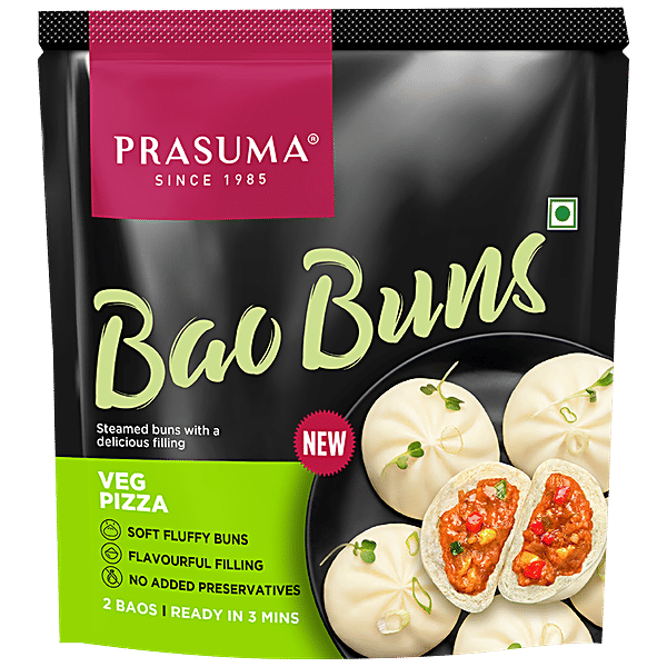 Buy Prasuma Bao Buns - Veg Pizza, Stuffed Bread, No Preservative ...