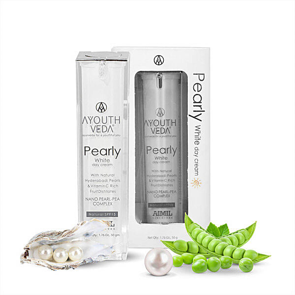 Buy Ayouthveda Pearly White Day Cream - Nano Pearl-Pea Complex, For A ...