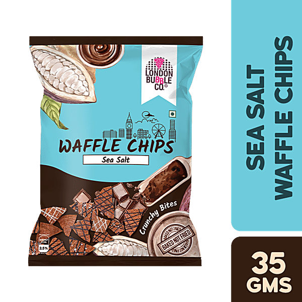 Buy LONDON BUBBLE CO Waffle Chips - Sea Salt, Baked, Eggless, Light & Crispy Online at Best ...