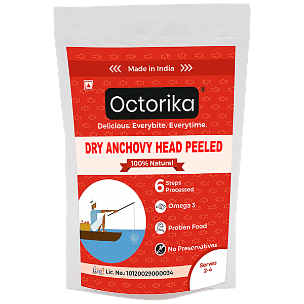 Buy Octorika Head Peeled Dry Anchovy - Nutritious, Protein Rich Online ...