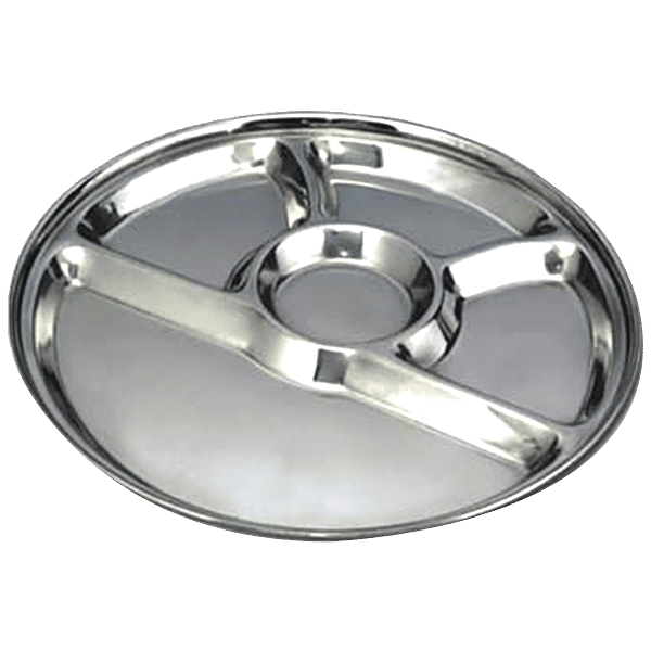 Buy Hazel Stainless Steel New Deluxe Bhojan Patra S14 - With 5 ...