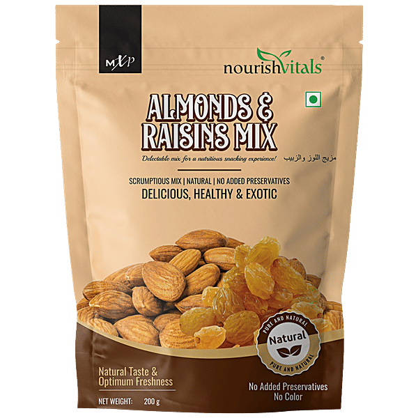 Buy Nourishvitals Almonds & Raisins Mix - Natural, No Added ...