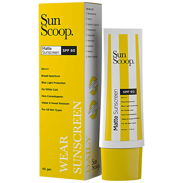 Buy SunScoop Matte Sunscreen - SPF 60, No White Cast, Non Comedogenic ...