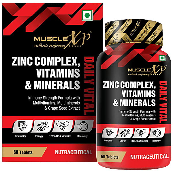Buy MuscleXP Zinc Complex Vitamins & Minerals Daily Vital Tablet - For ...