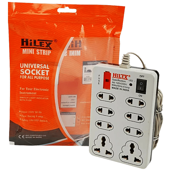 Buy Hilex Mini Strip Universal Socket - With Fuse & Spark Suppressor, 1 ...