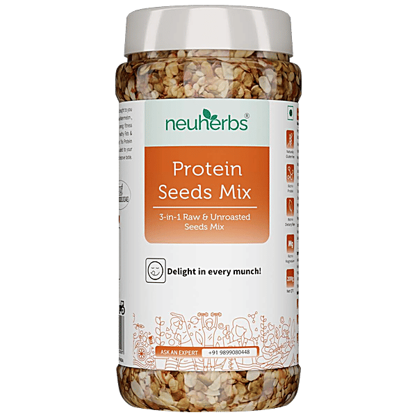 Buy Neuherbs 3 In 1 Raw & Unroasted Protein Seeds Mix - Diet Snack ...