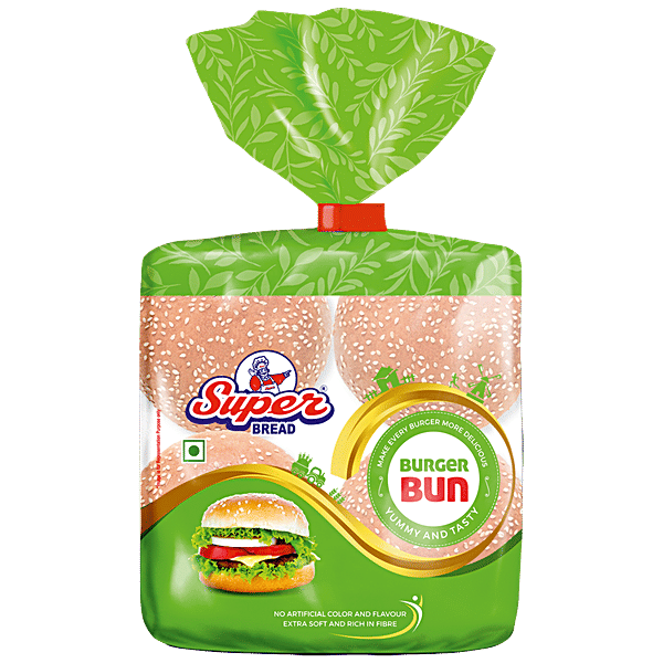 Buy Super Burger Bun - Extra Soft, Rich In Fibre Online at Best Price ...