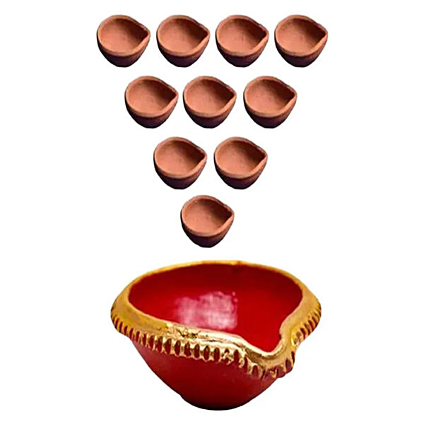 Buy Creative Space Diwali Big & Small Mitti Diya set - Used For ...