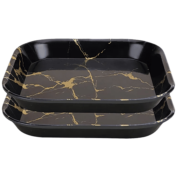 Buy DP Square Snack Tray - Black Marble, Melamine Online at Best Price ...