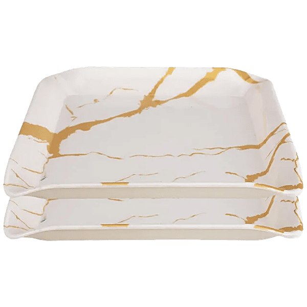 Buy DP Coral Snack Tray - White Marble, Melamine Online at Best Price ...
