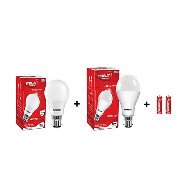Buy Eveready 14W & 9W LED Light Bulb - Long Life & Low Maintenance ...