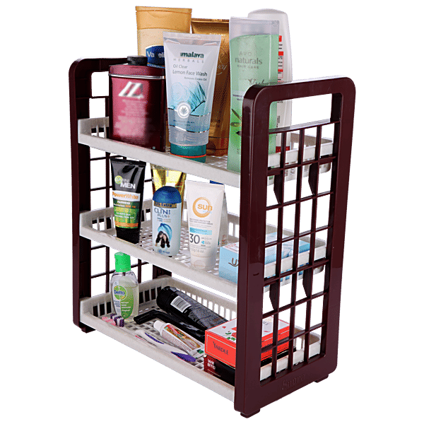 Buy Saura Multipurpose 3 Tier Rack - Plastic, Easy To Assemble ...