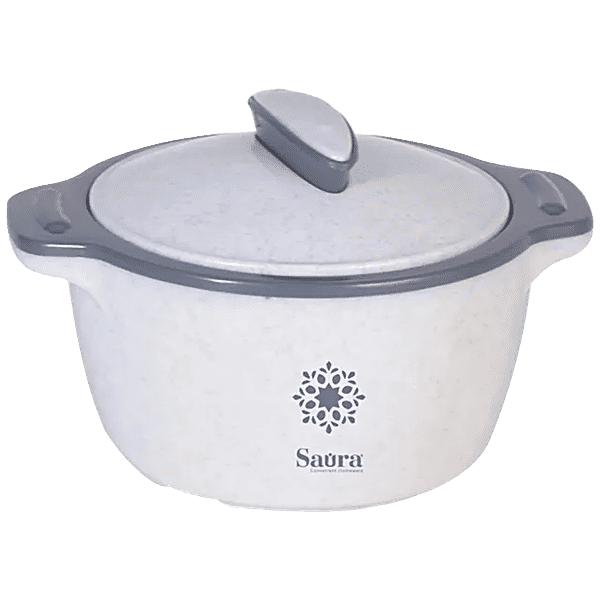 Buy Saura Casserole - Inner Steel, Insulated, White & Grey, Elite ...