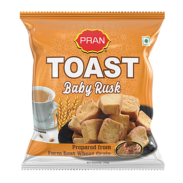 Buy PRAN Toast Baby Rusk - Premium, Crispy & Crunchy, Tea Time Snack ...