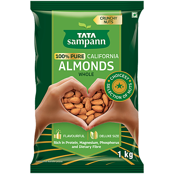 Buy Tata Sampann 100% Pure California Almonds/Badam Whole Online at ...
