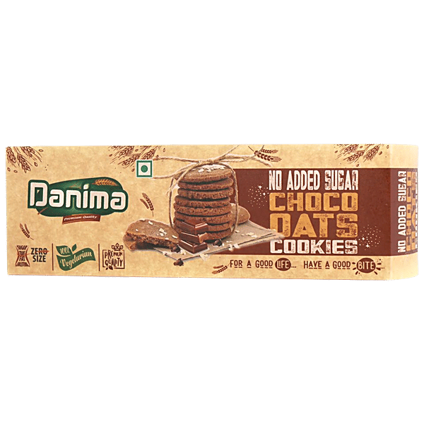 Buy Danima No Added Sugar Choco Oats Cookies - High Nutrition & Protein ...