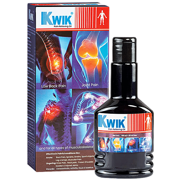 Buy KWIK Pain Relieving Oil - Ayurvedic, For Shoulder, Joint, Muscle ...