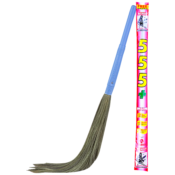 Buy Monkey 555 Plus Natural Grass Broom - Virgin Plastic Handle ...
