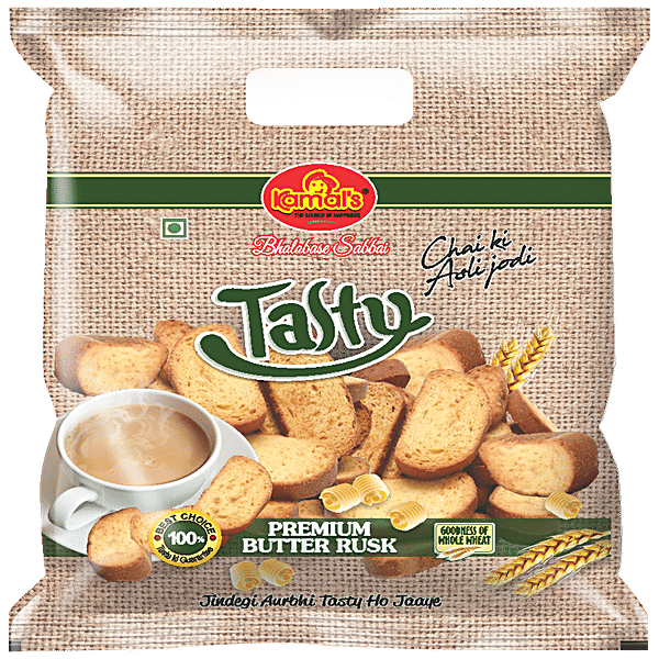 Buy KAMAL'S Tasty Premium Butter Rusk - Goodness Of Whole Wheat, Crispy ...