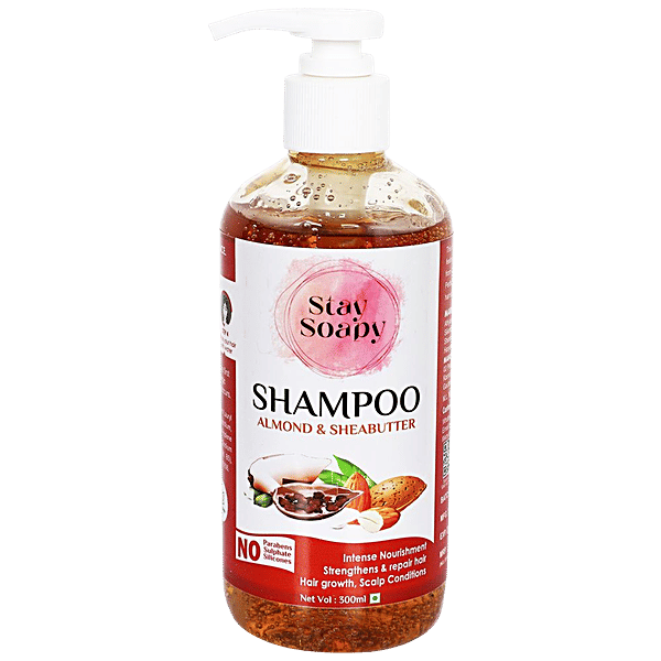 Buy Stay Soapy Shampoo - Almond & Shea Butter, Strengthens & Repairs Hair, No Parabens Online at ...