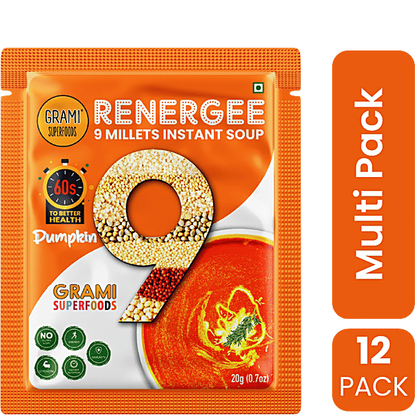 Buy GRAMI SUPERFOODS Renergee 9 Millets Instant Soup - Pumpkin, Gluten ...
