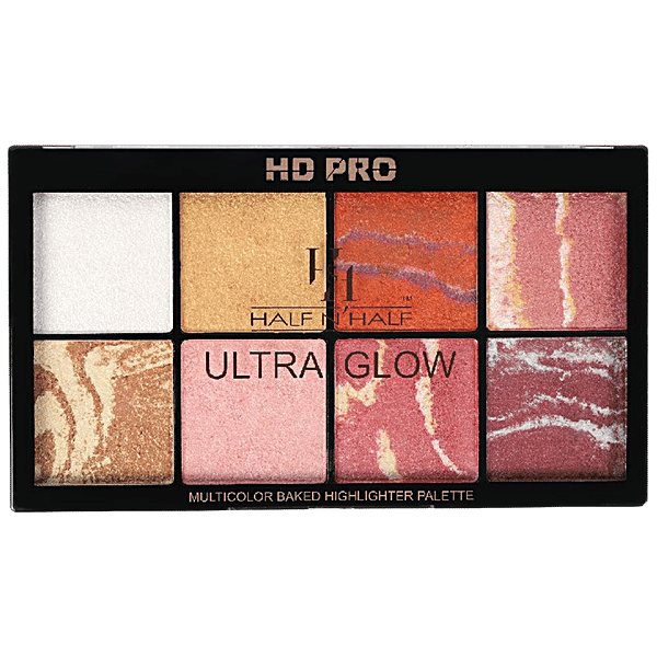Buy Half N Half HD Pro Ultra Glow Multicolor Baked Highlighter Palette ...