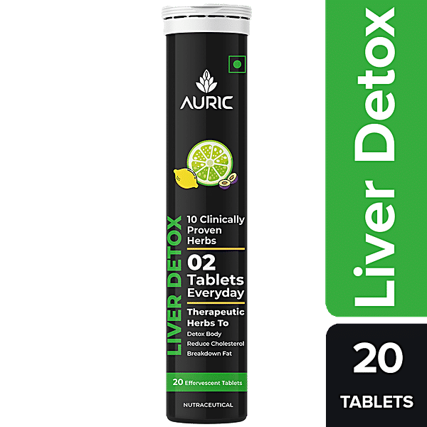 Buy Auric Liver Detox Effervescent Tablets - With 10 Ayurvedic Herbs ...