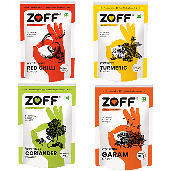 Buy Zoff Starter Basic Spices Kit - Garam Masala, Chilli, Turmeric ...
