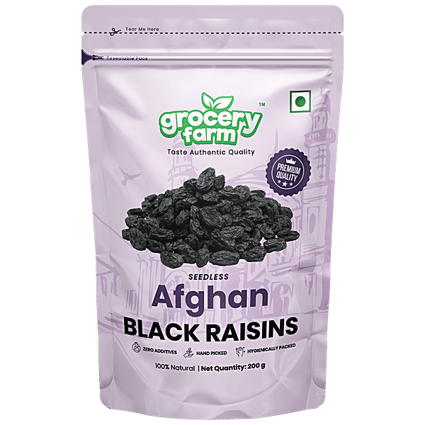 Buy Grocery Farm Afghan Black Raisins - Seedless, 100% Natural, Premium ...