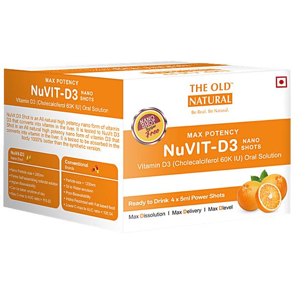 Buy The Old Natural Nuvit-D3 Vitamin D3 Nan Shots - 60K IU, Sugar Free ...