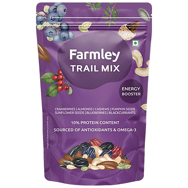 Buy Farmley Trail Mix Dry Fruits & Nuts - Almonds, Cashews, Cranberries ...