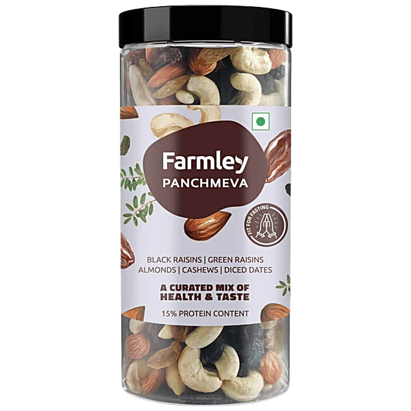 Buy Farmley Premium Panchmewa Superfood Farmley Mixed Dry Fruit Jar ...