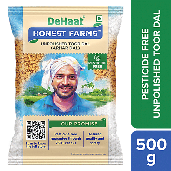 Buy Dehaat Honest Farms Unpolished Toor Dal/Arhar Dal - Pesticide Free ...