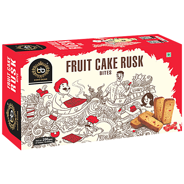 Buy Bharat Bazaar Fruit Cake Rusk Bites Online at Best Price of Rs 135 ...