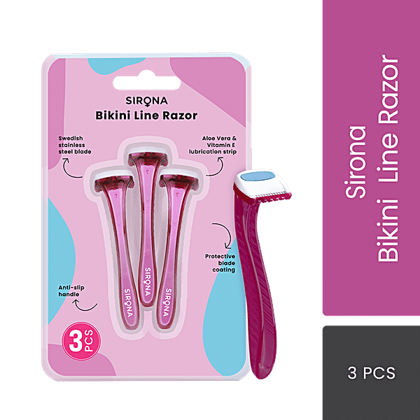 Buy SIRONA Bikini Line Trimming Razor for Women - Pack of 3, Razor for ...