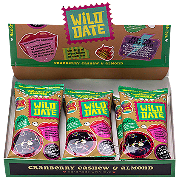 Buy Wild Date Cranberry Cashew & Almond Snack Bar - Gluten-Free, No ...