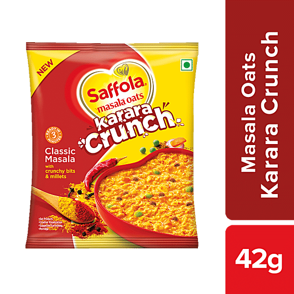 Buy Saffola Masala Oats - Karara Crunch, Classic Masala, Tasty Recipe ...